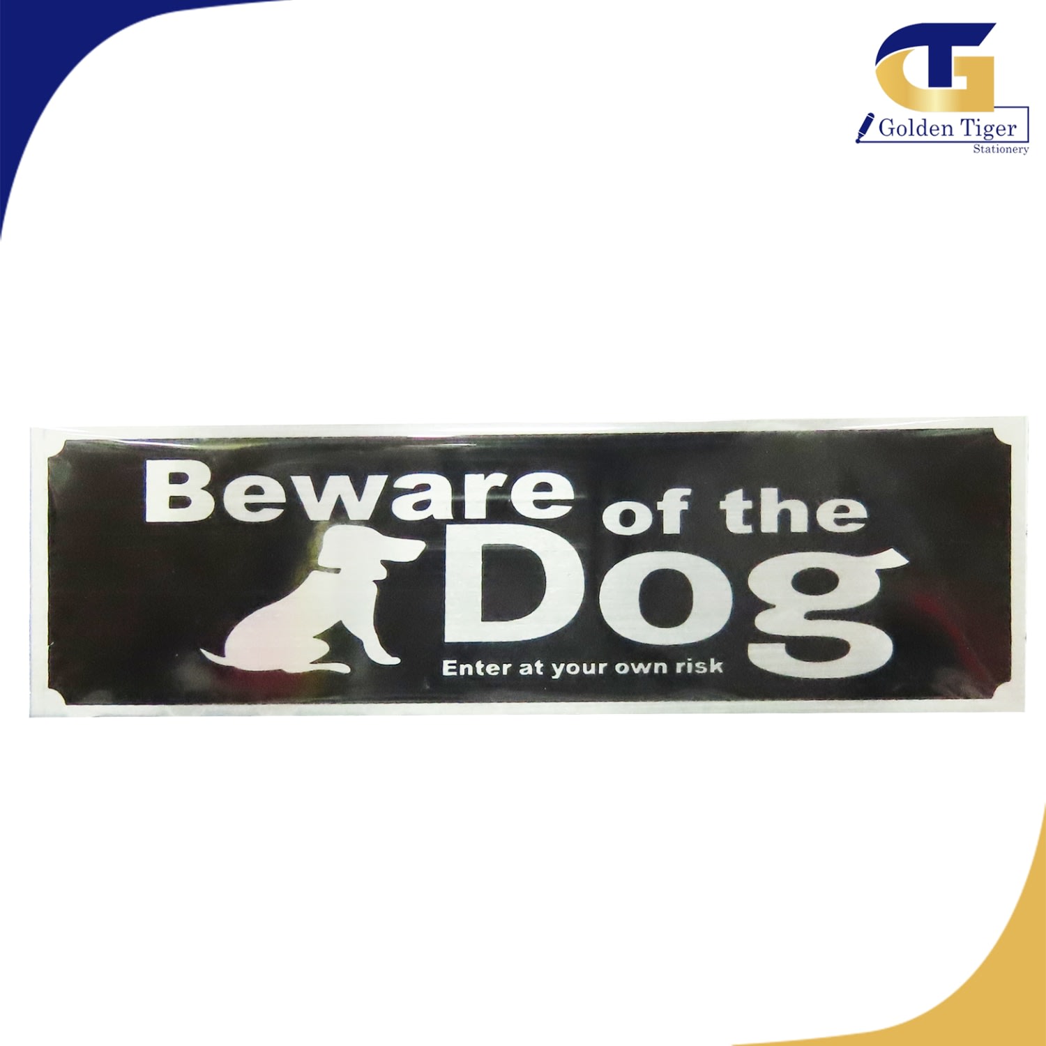 neat Sign Sticker metal Beware of the Dog 7x2inch | Golden Tiger ...